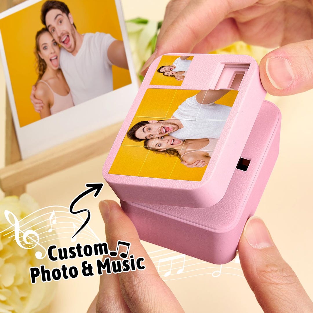 Custom Music Sliding Photo Puzzle Ring Box Personalized Gift Box With ...