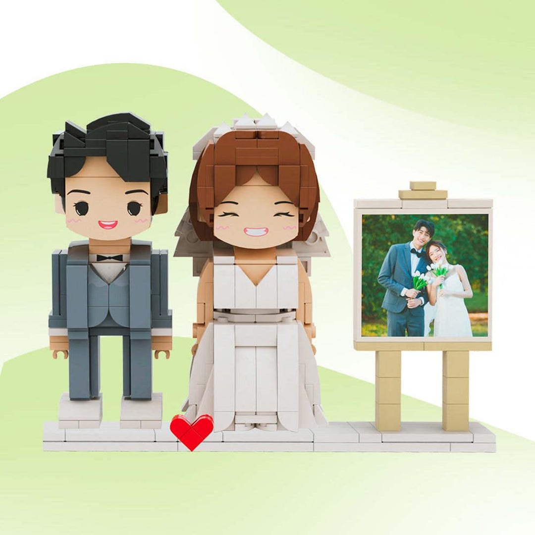 Custom Full Body Brick Couple With Photo Frame Cute Mini Block ...