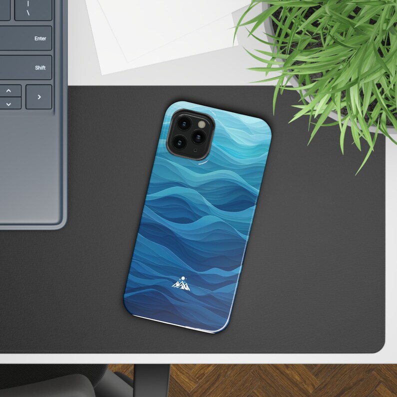 Lively Colorful Ocean Waves Phone Case, Vibrant Beach Wave Pattern ...