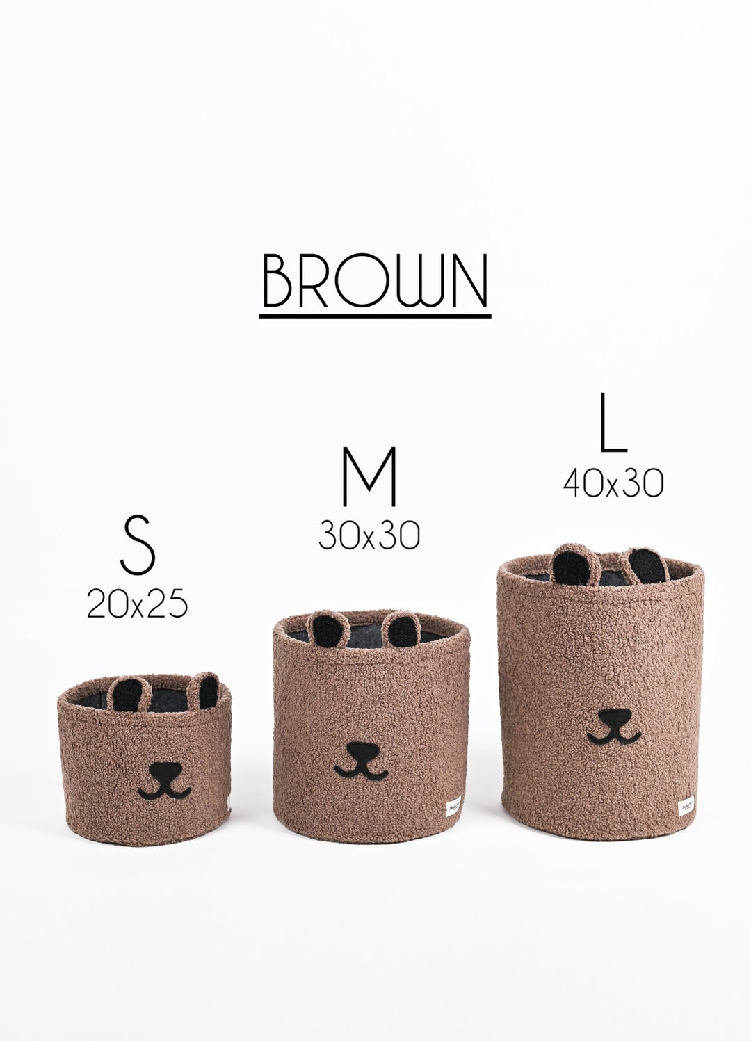 Teddy Basket in the Colour Brown - Etsy