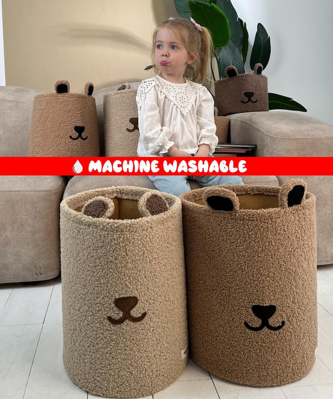 Teddy Basket, Baby Baskets| Baby Toys| Baby Room. Gift Idea for a Birth ...