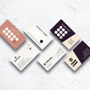 6x Modern Loyalty Card Canva Template, Editable Loyalty Card ...