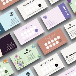6x Modern Loyalty Card Canva Template, Editable Loyalty Card ...