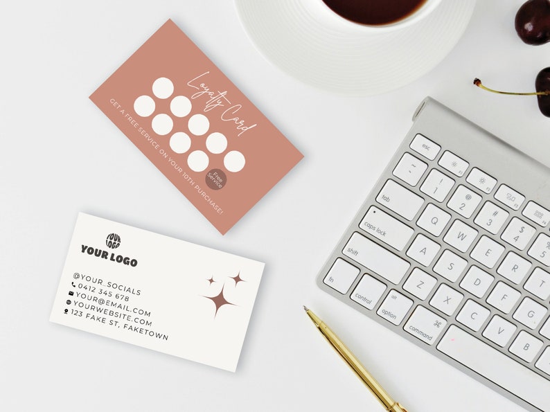 6x Modern Loyalty Card Canva Template, Editable Loyalty Card ...