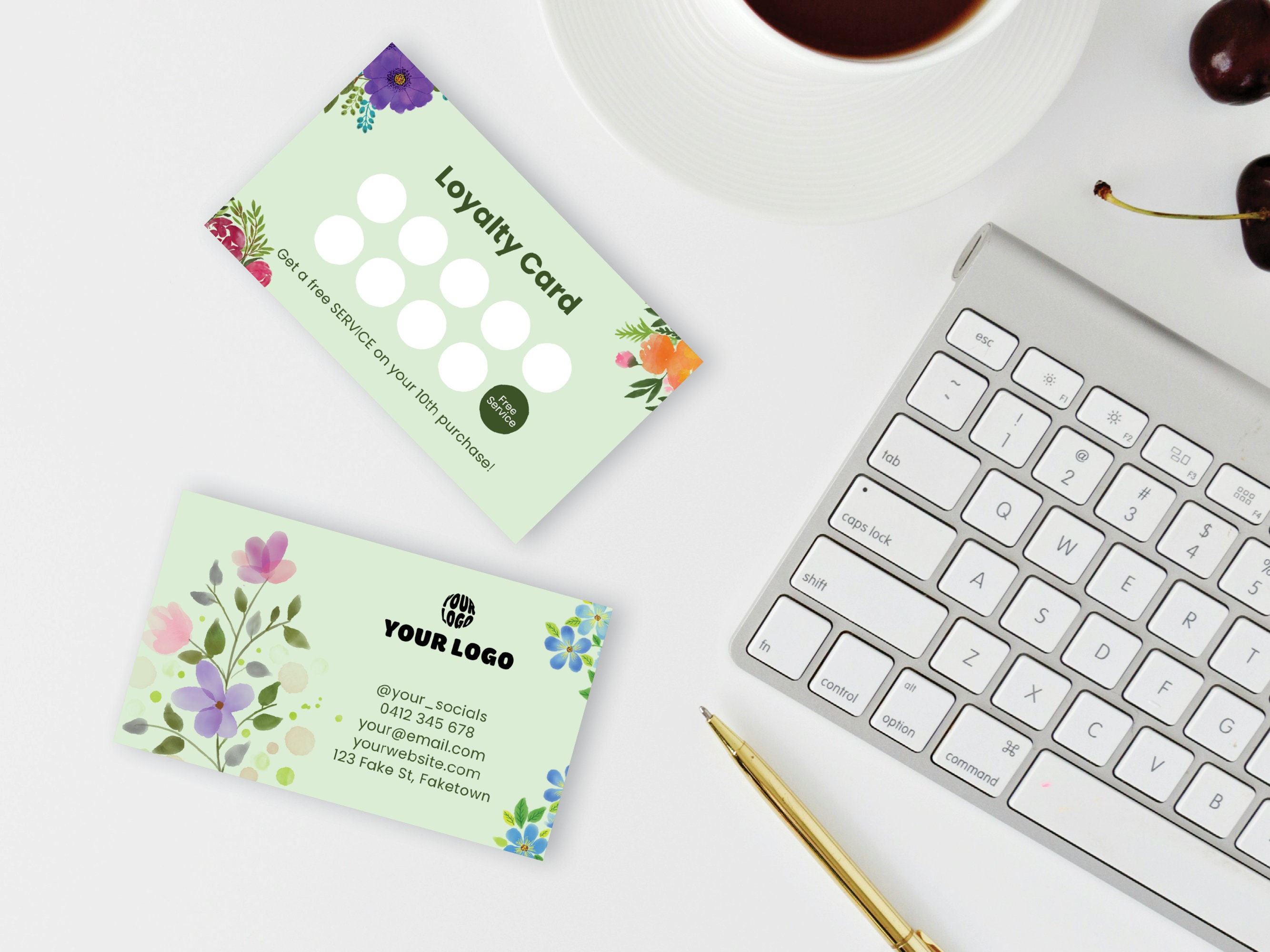 6x Modern Loyalty Card Canva Template, Editable Loyalty Card ...