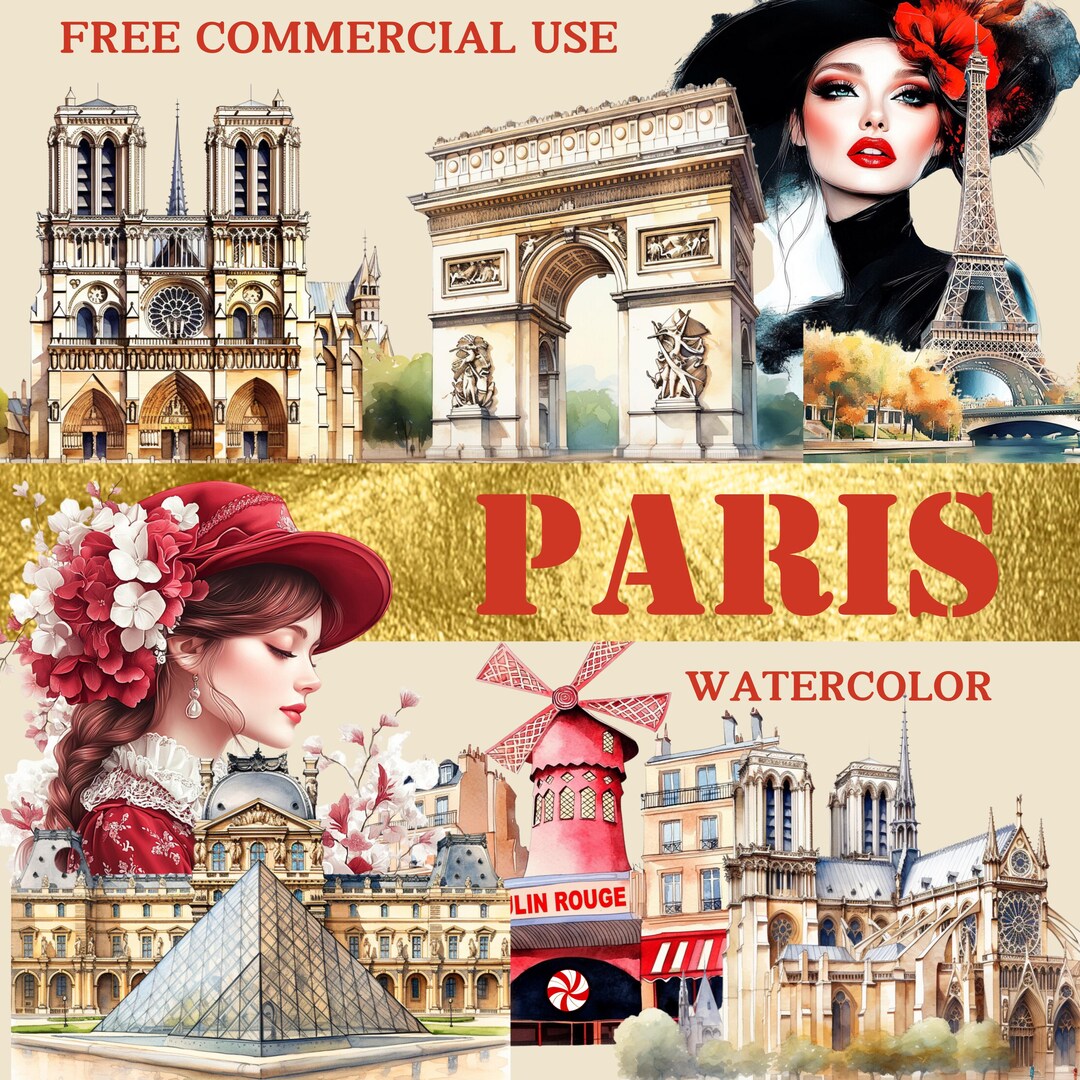 Watercolor Paris, 65 Transparent PNG Clipart Parisian Landmarks ...