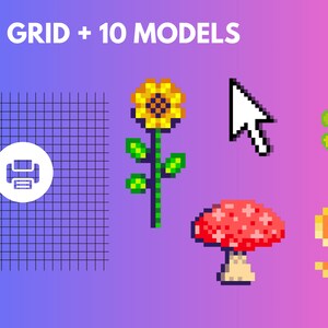 Pixel Art Grid 10 Templates - Etsy