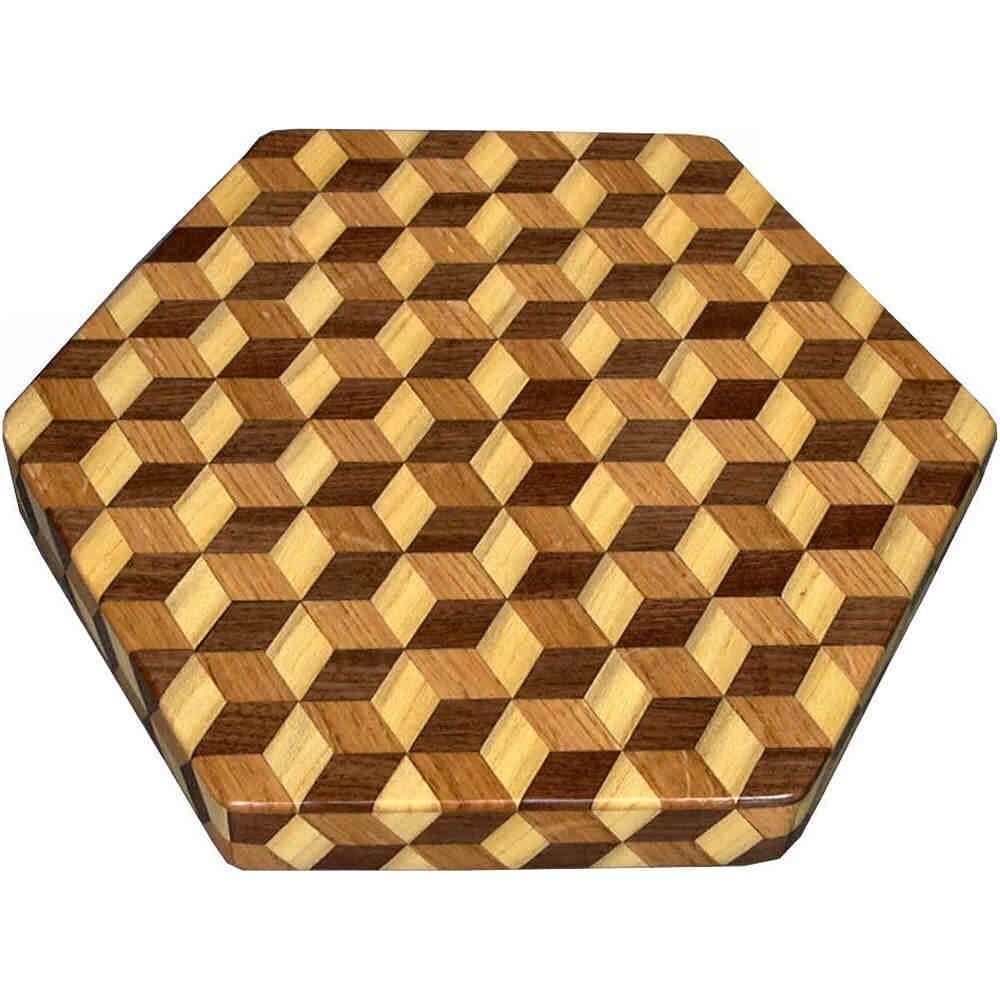 Small Brown Tone Tumbling Block Lazy Susan - Etsy