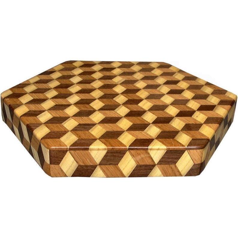 Small Brown Tone Tumbling Block Lazy Susan - Etsy