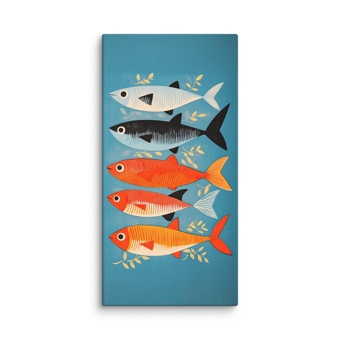 Mid Century Modern Fish Canvas Print: Retro Coastal Wall Art - Etsy