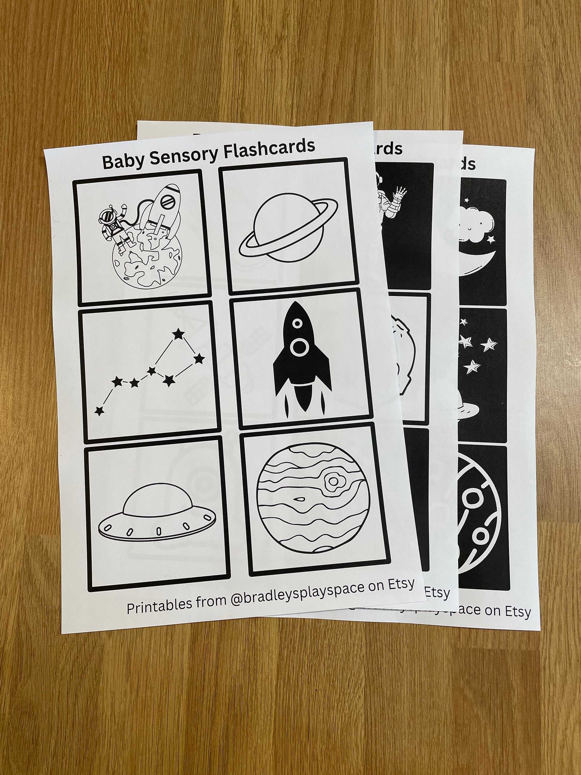 18 Space Themed Printable Sensory Flashcards | Sensory Play | Baby ...