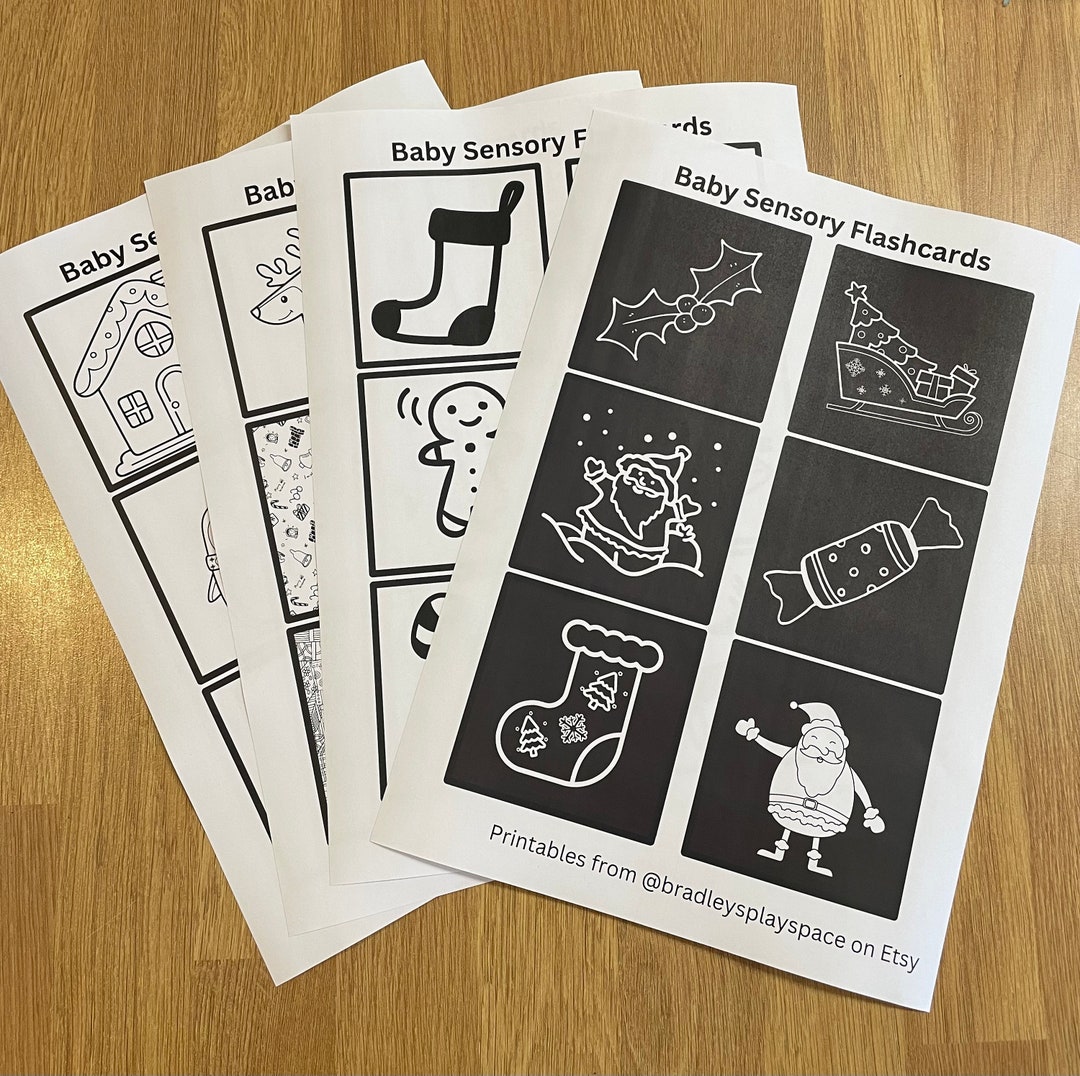 24 Christmas Printable Sensory Flashcards | Sensory Play | Baby Sensory ...