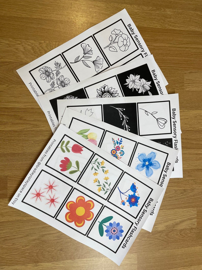 30 Flower Printable Sensory Flashcards Sensory Play Baby Sensory PDF ...
