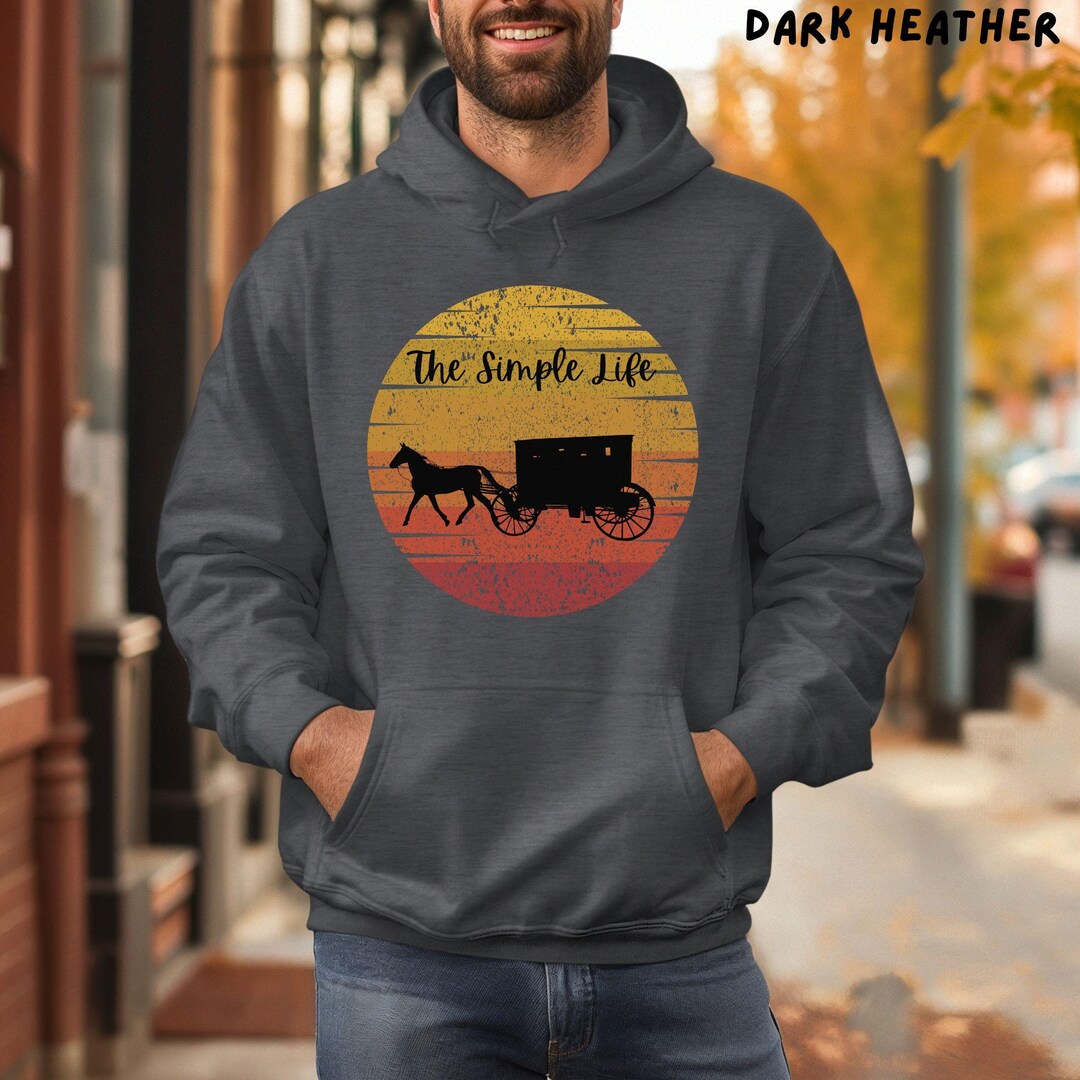 The Simple Life Retro Horse and Buggy Amish Country Gift Unisex Heavy ...