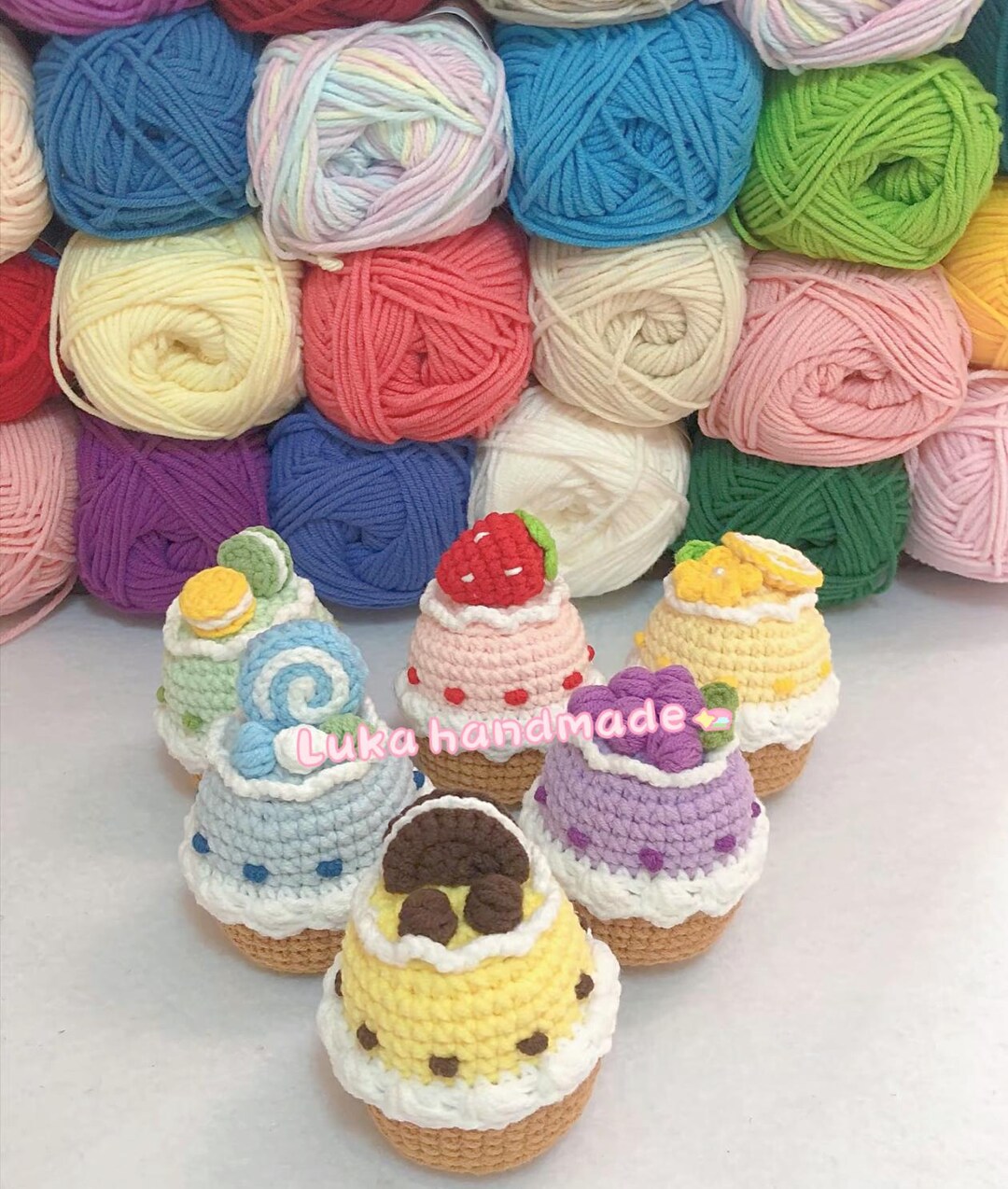 Crochet Cake Keychain,cake Key Chain, Crochet Bag Pendant, Cake ...