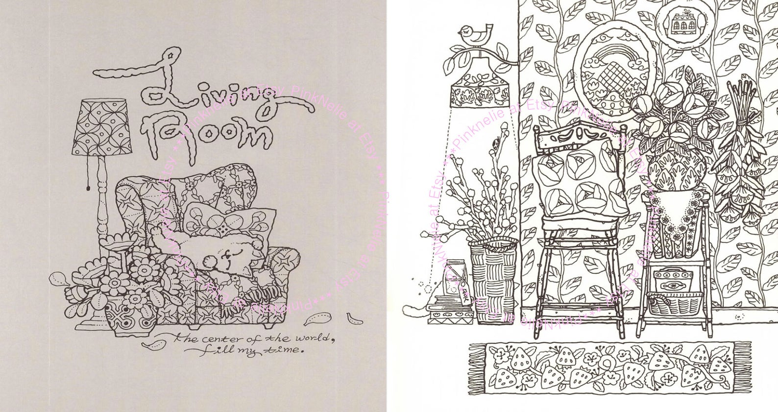 Vintage My Room Coloring Book for Adults | Etsy