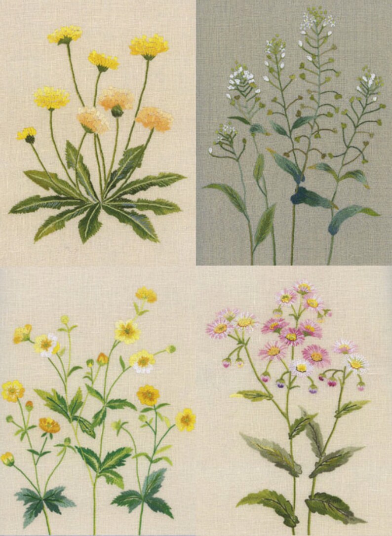 Totsuka Sadako - WILD PLANT FLOWERS Embroidery N2 Japanese Craft Book ...