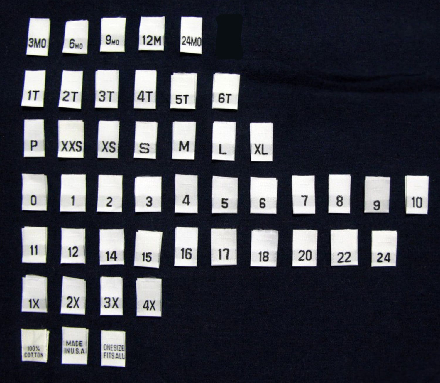 Woven Clothing Sewing Labels Size Tags MIX and MATCH | Etsy