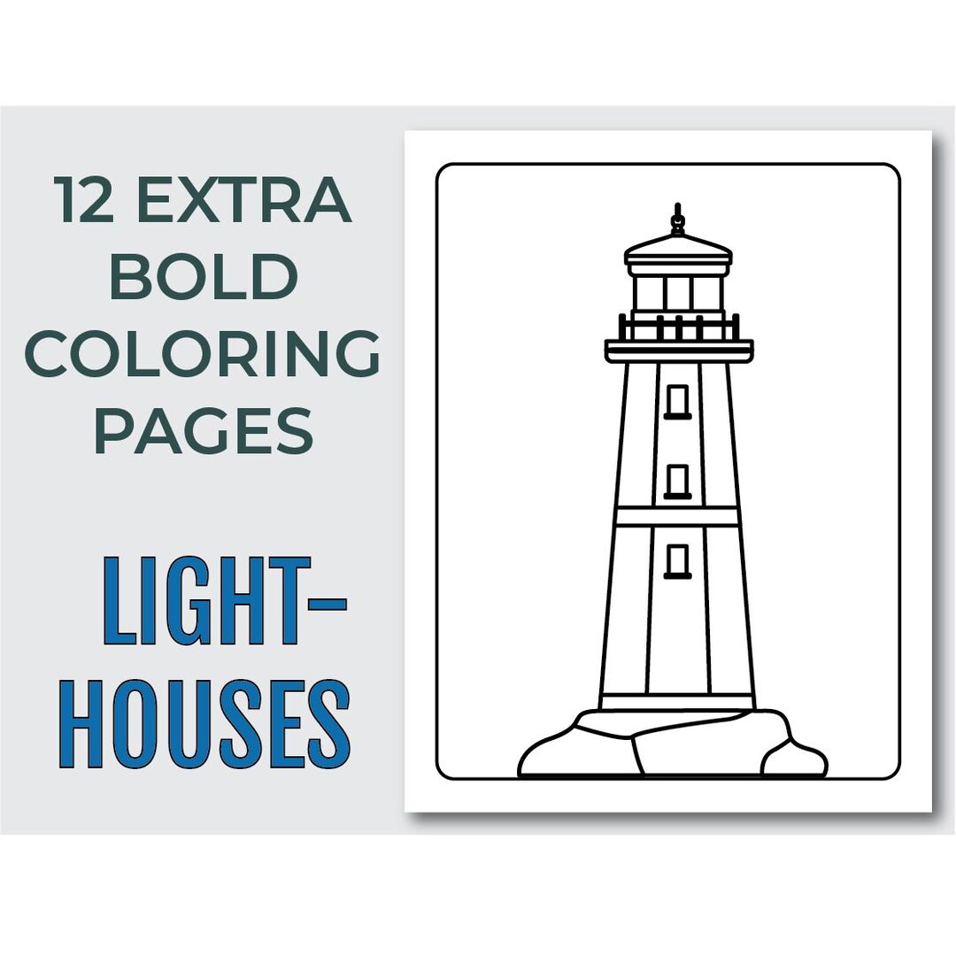 12 Lighthouse Coloring Pages Bundle – Printable PDF for Kids and Adults ...
