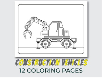 Construction Vehicles Coloring Book for Kids Ages 3–5 – 22 Printable ...