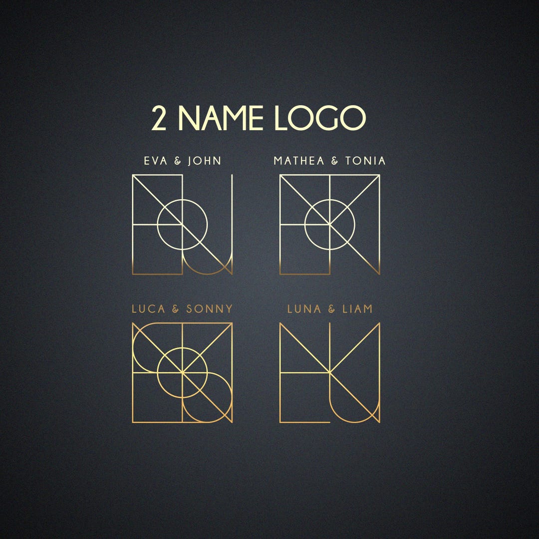 Custom Couple Name Logo, Minimal Monogram Tattoo Design (digital) - Etsy