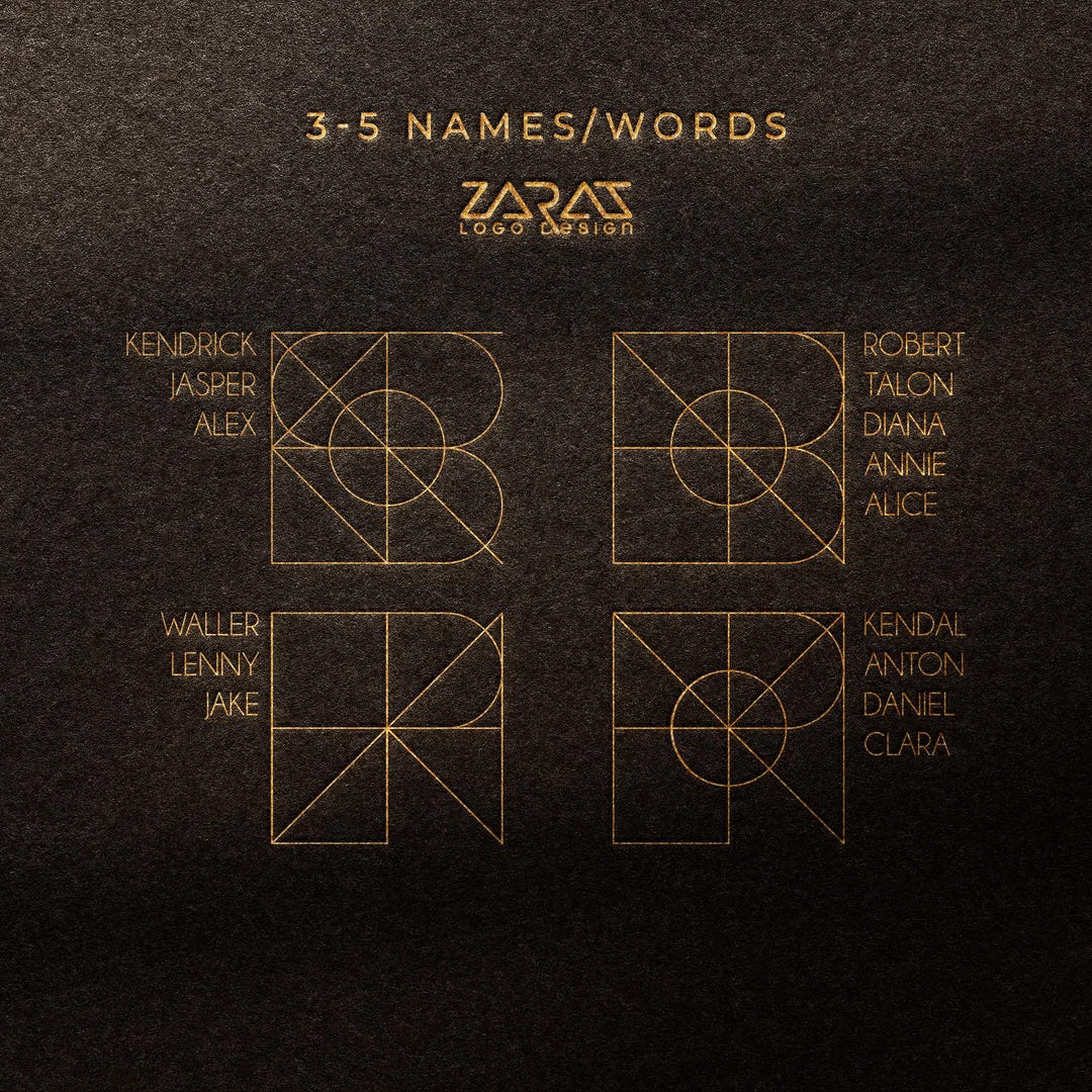 Custom 3-5 Name Logo Design, Personalized Monogram (PNG, JPG) - Etsy