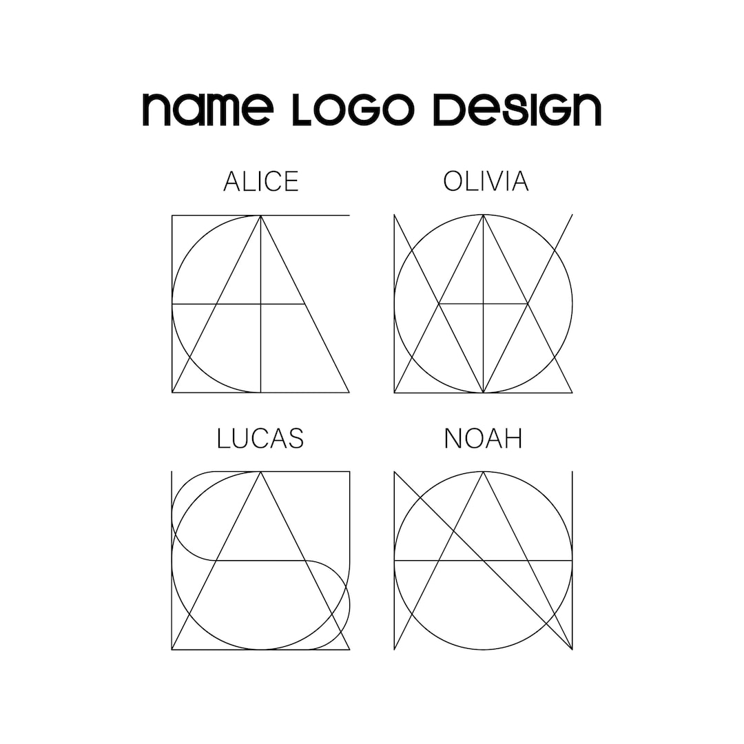 Minimalist Custom Name Logo, Modern Letter Logo Tattoo, Geometric Name ...