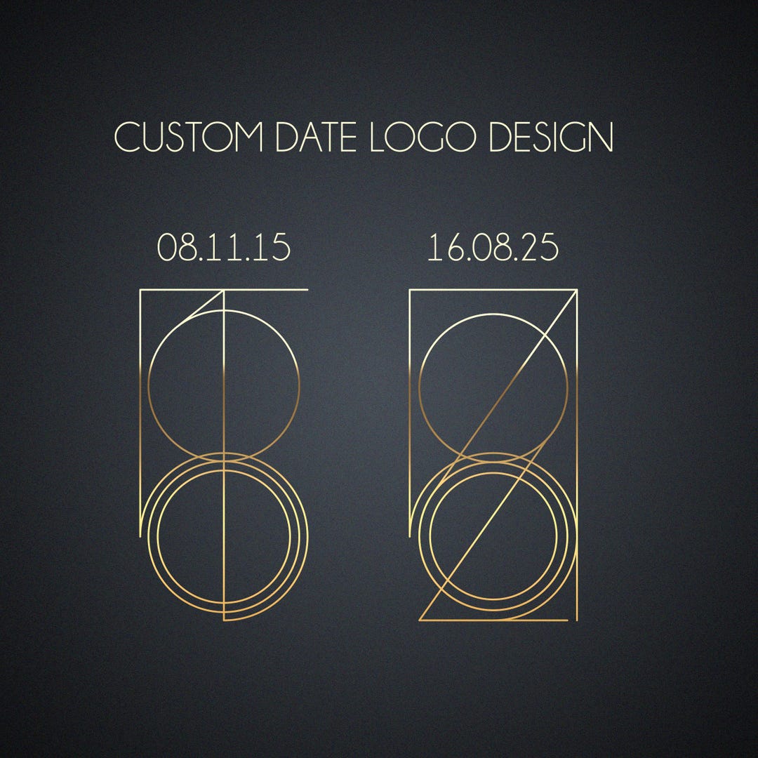 Minimalist Date Logo Design | Geometric Numeric Symbol | Custom Line ...