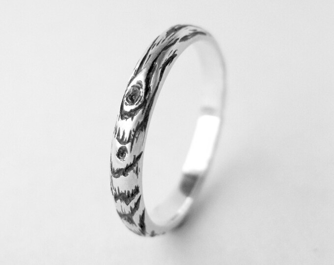 Wood Grain Ring THINNEST PLYWOOD Sterling Woodland Made to Order - Etsy