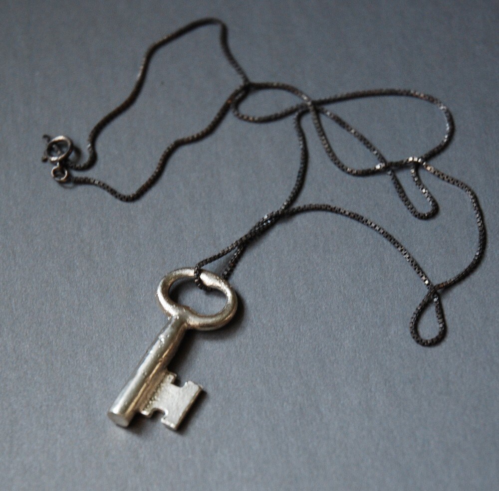 Solid Silver Skeleton Key Necklace- Made to Order - Etsy