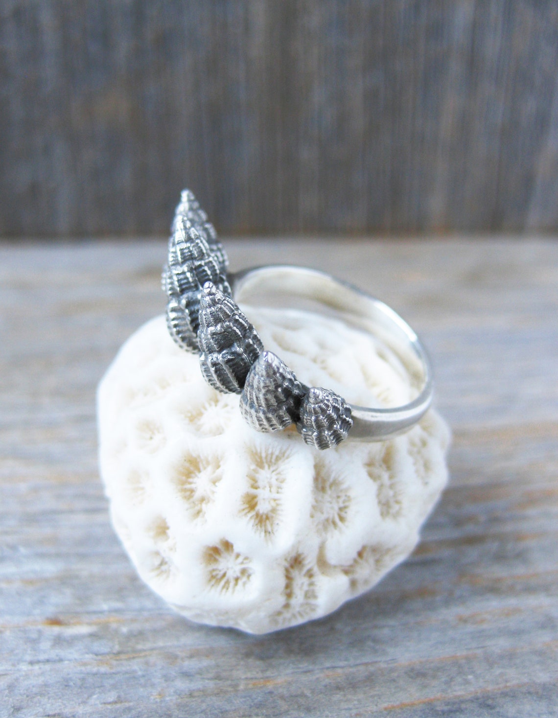 Spiral SHELL Seashell Ring Summer Beach Ring Made to Order | Etsy