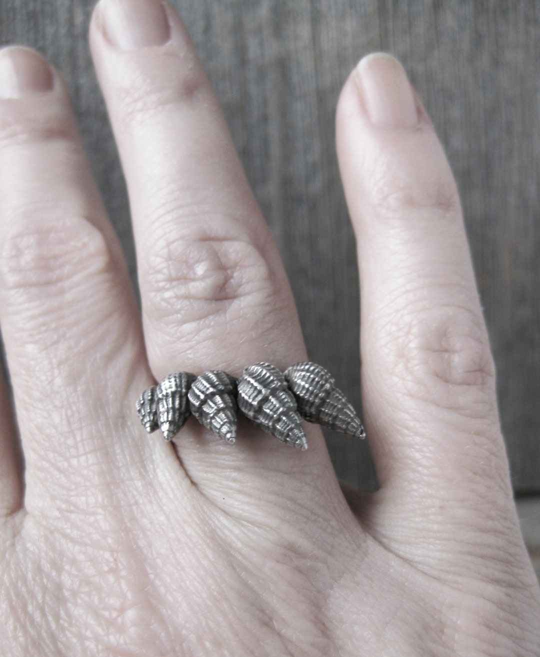 Spiral SHELL Seashell Ring Summer Beach Ring Made to Order Size ...