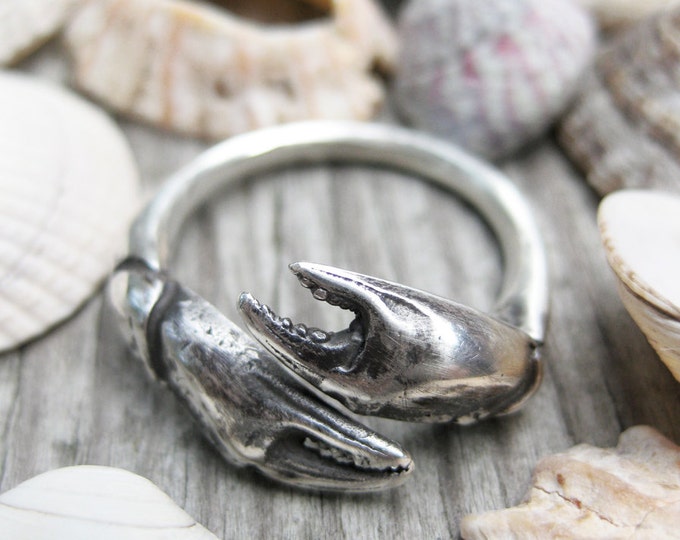 Seashell Crab Ring CLAW Sterling Silver Sea Shell Bypass Ring, June ...