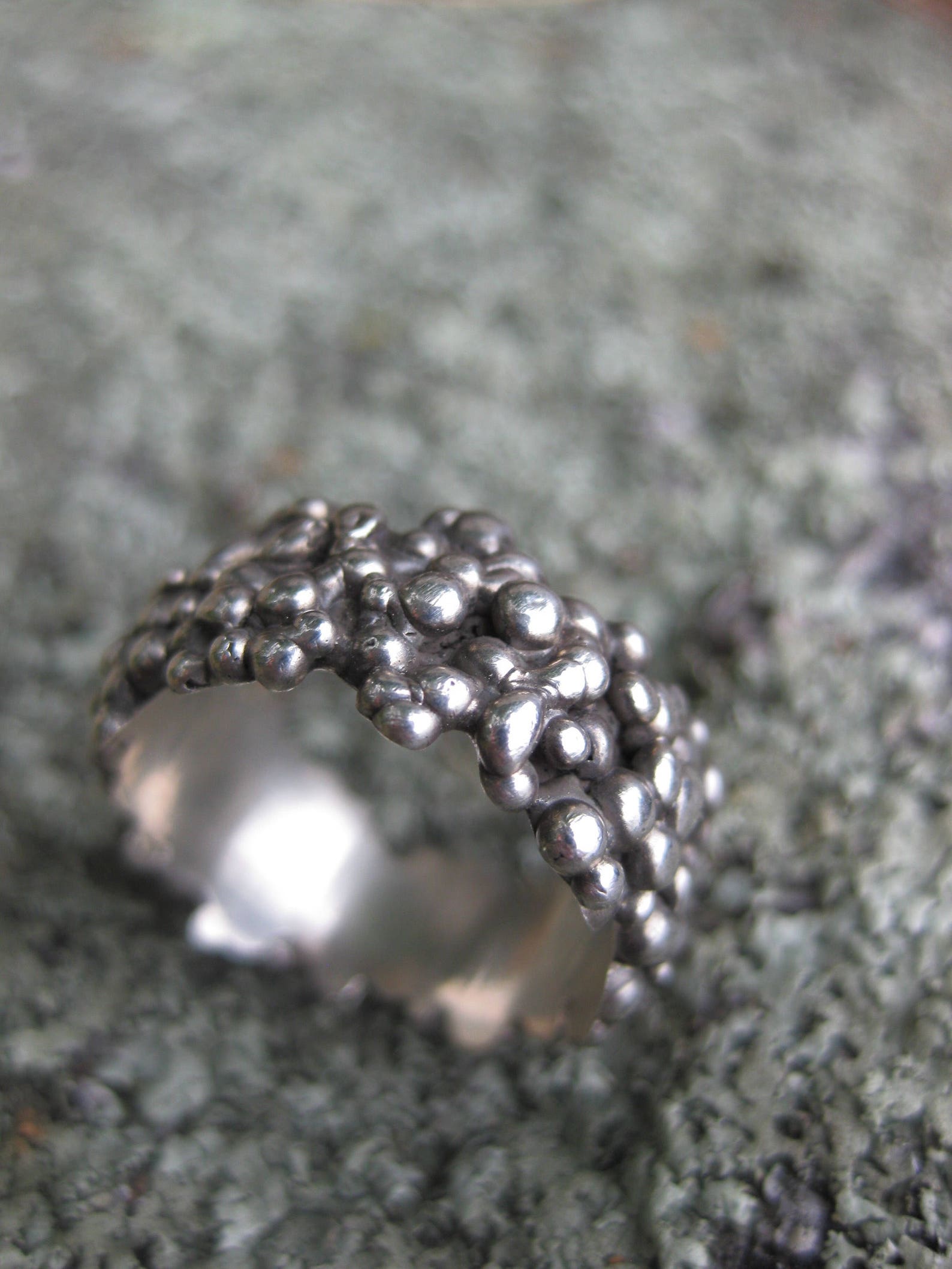 TINY BUBBLES Sterling Silver Ring Band Mens Womens Made to | Etsy