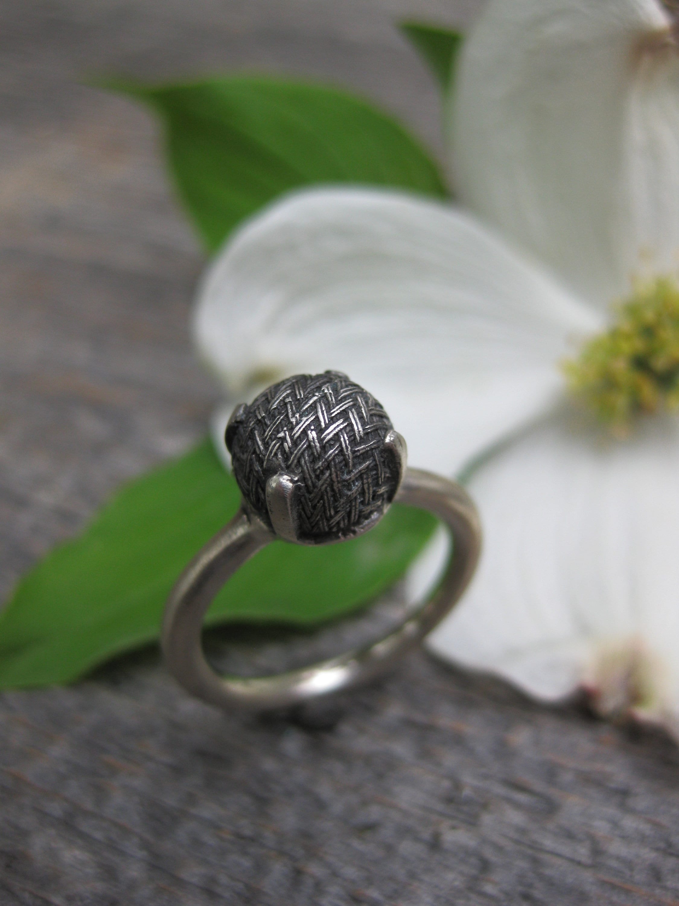 Sterling Victorian Button Ring WOVEN Engagement Ring Ready to - Etsy UK