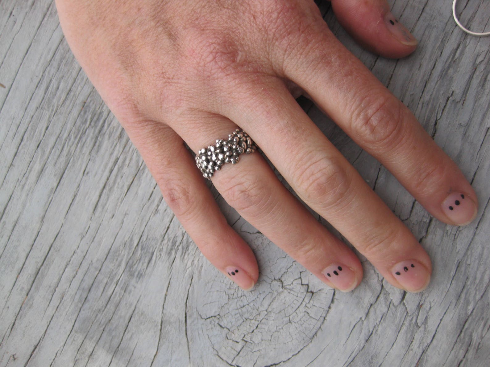 TINY BUBBLES Sterling Silver Ring Band Mens Womens Made to | Etsy