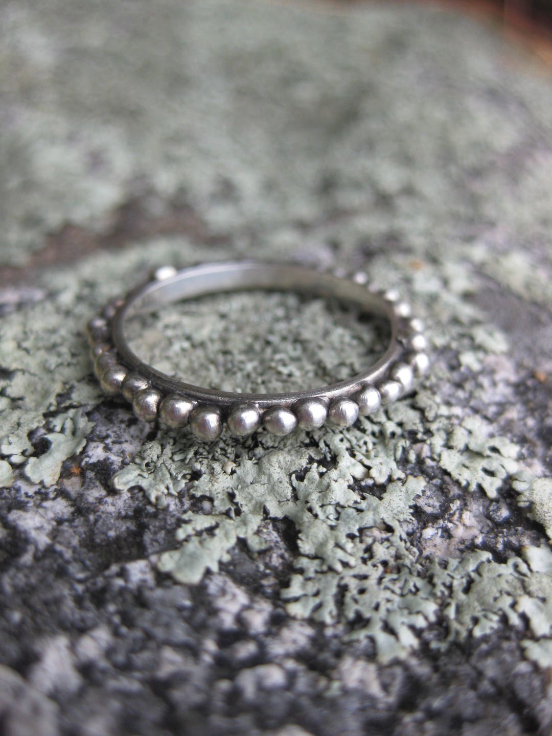 TINY BUBBLES Sterling Silver Thin Stacking Ring Stacker Made to Order Size - Etsy
