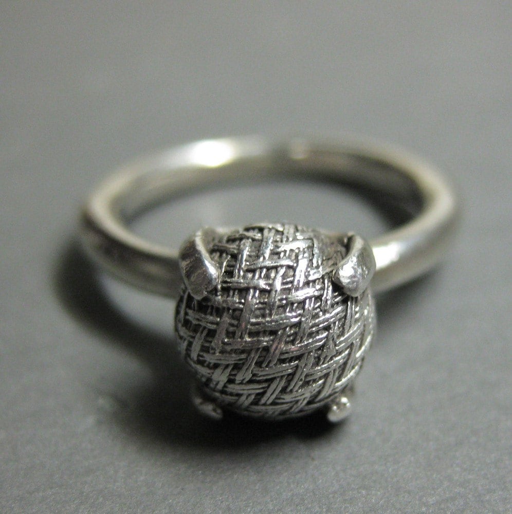 Sterling Victorian Button Ring WOVEN Engagement Ring Ready to | Etsy UK