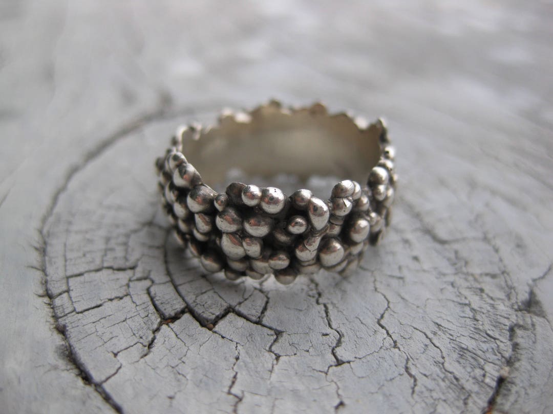 TINY BUBBLES Sterling Silver Ring Band Mens Womens Made to Order - Etsy