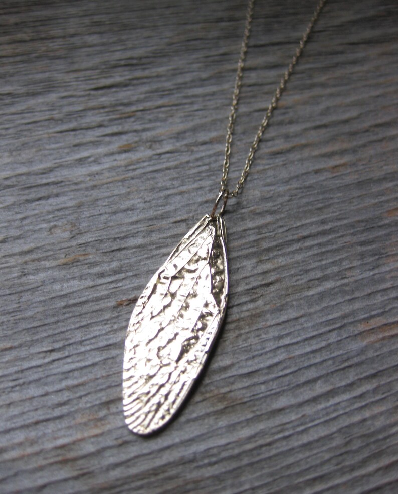 Gold CICADA WING Charm, Solid 14kt Yellow Gold Pendant - Etsy