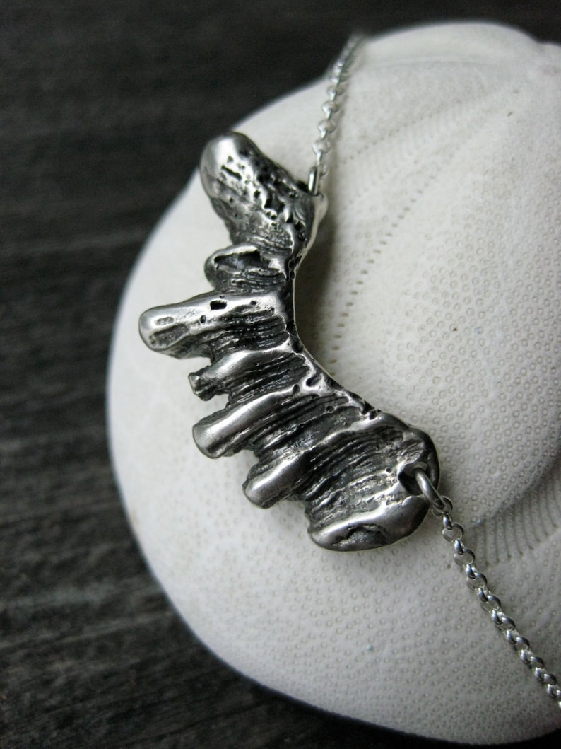 SHELL Fragment Oxidized Sterling Silver Necklace - Etsy