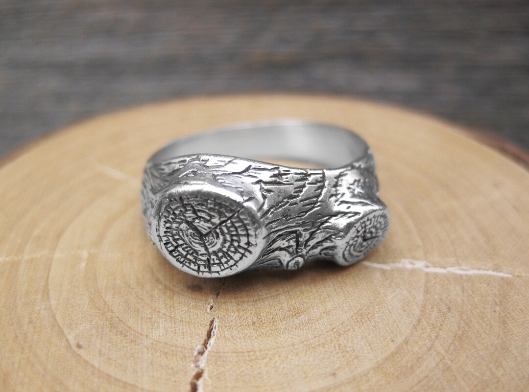 BRANCH Woodgrain Tree Ring Sterling Silver Ready to Ship - Etsy