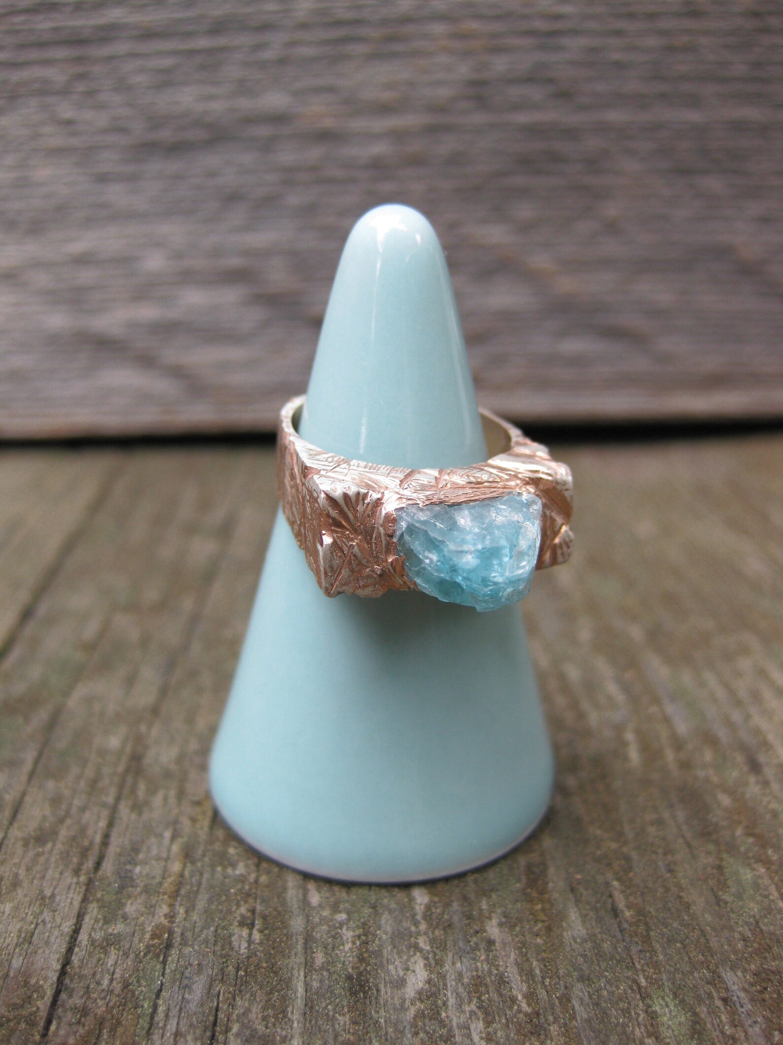 INCLUSION RING aqua blue APATITE ring rough crystal sterling | Etsy