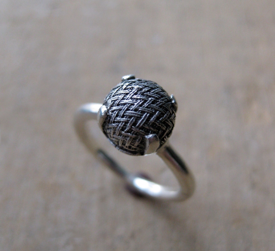 Sterling Victorian Button Ring WOVEN Engagement Ring Ready to Ship ...