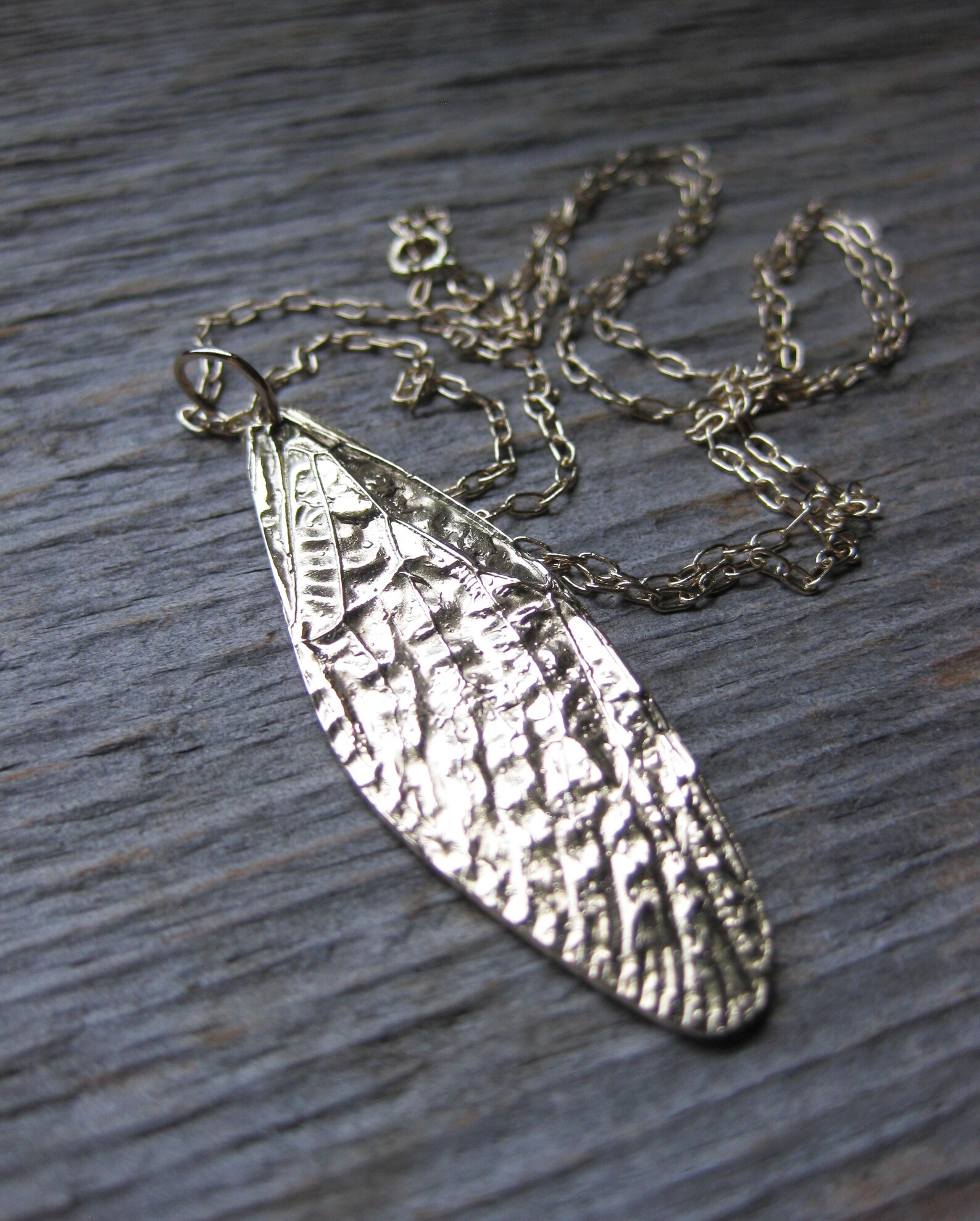 Gold CICADA WING Charm, Solid 14kt Yellow Gold Pendant - Etsy