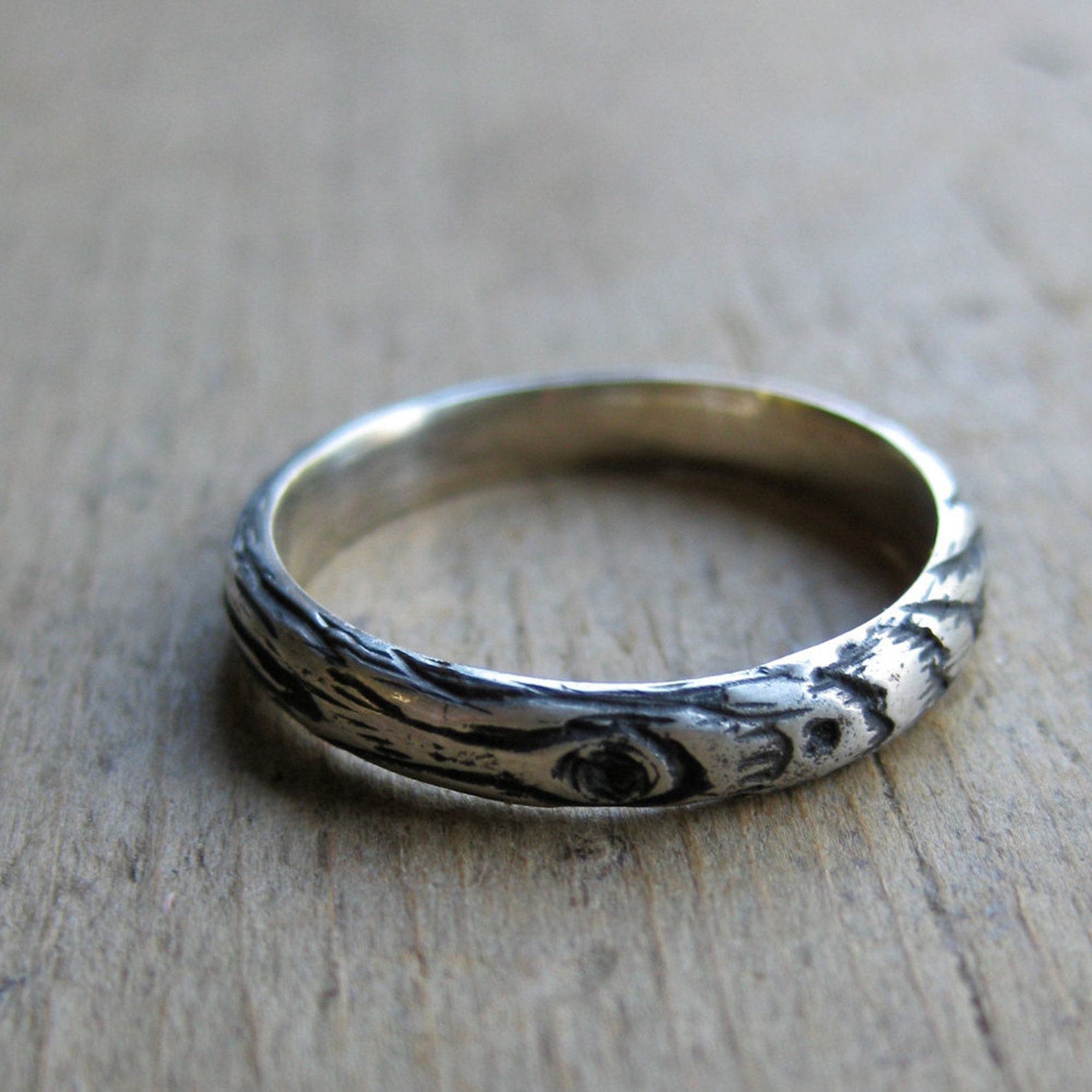 Wood Grain Ring THINNEST PLYWOOD Sterling Woodland Made to - Etsy