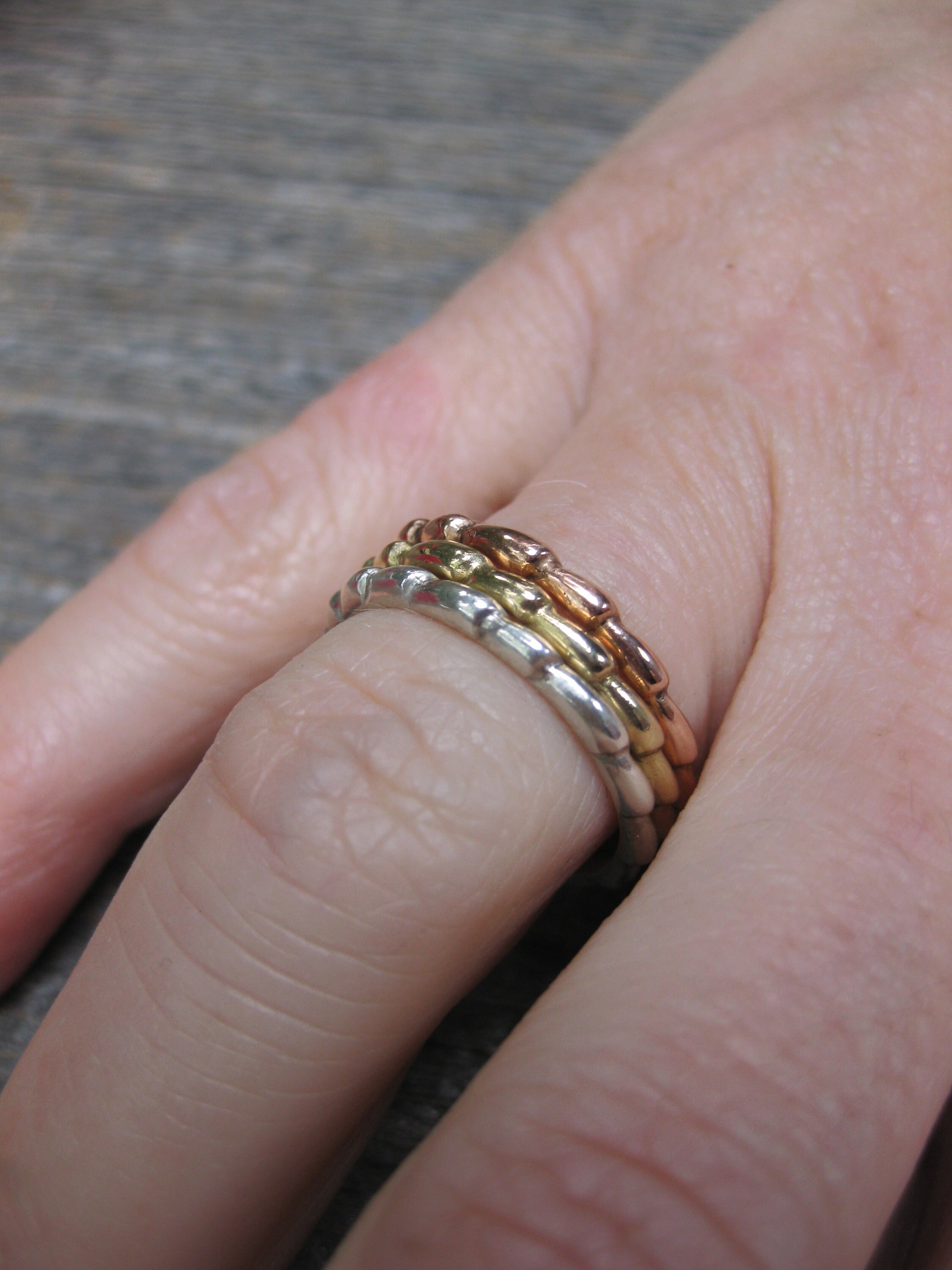 DRAGON SCALE stacking ring Your Choice 14kt pink 14kt yellow | Etsy