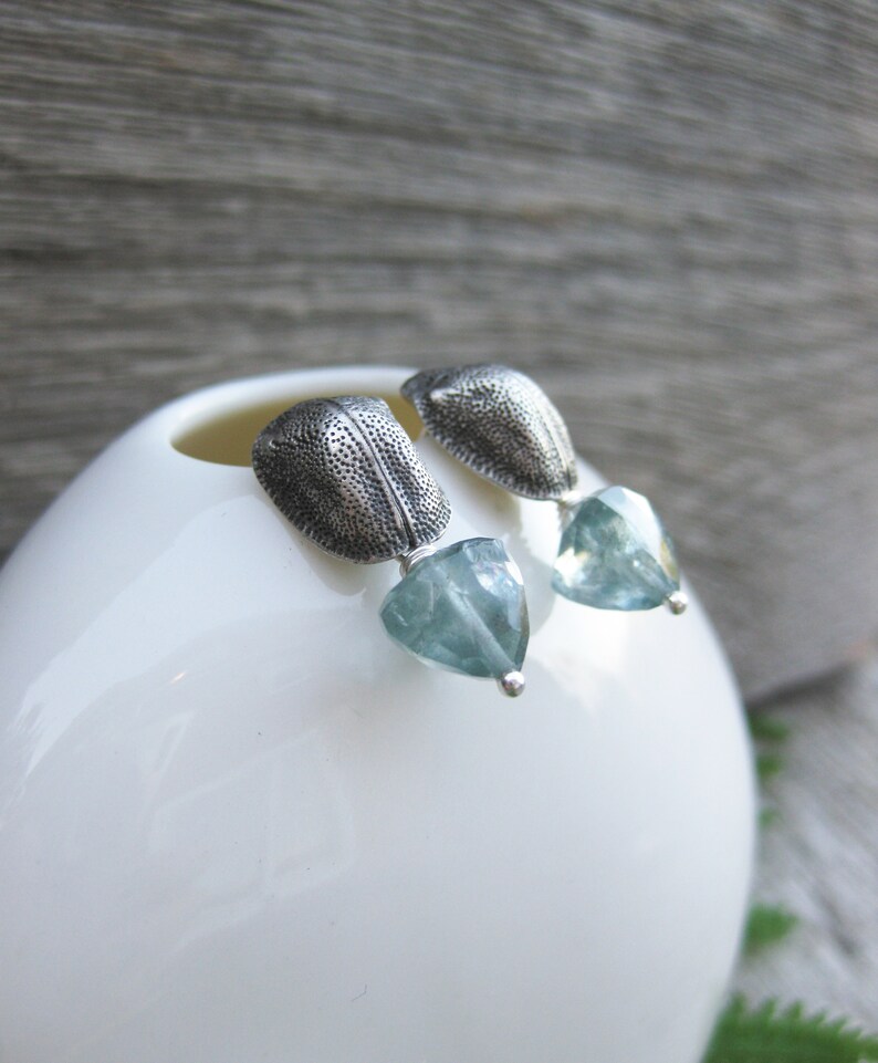 SCARAB Real Insect Earrings Sterling Silver and Faceted | Etsy