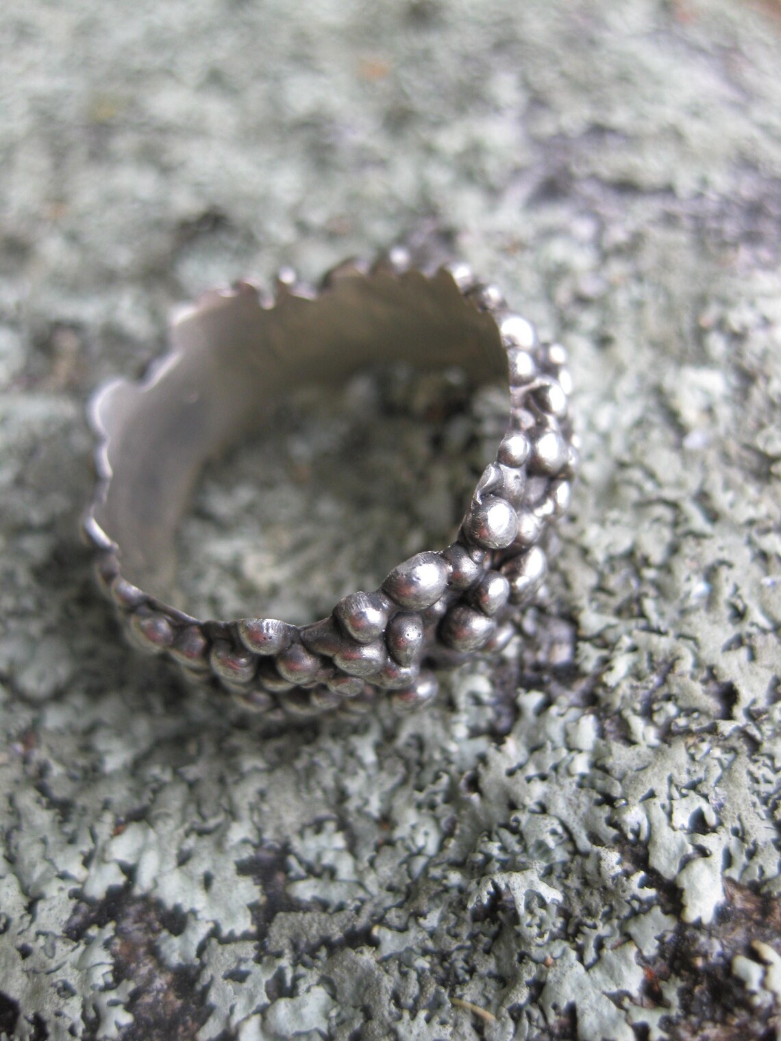 TINY BUBBLES Sterling Silver Ring Band Mens Womens Made to | Etsy