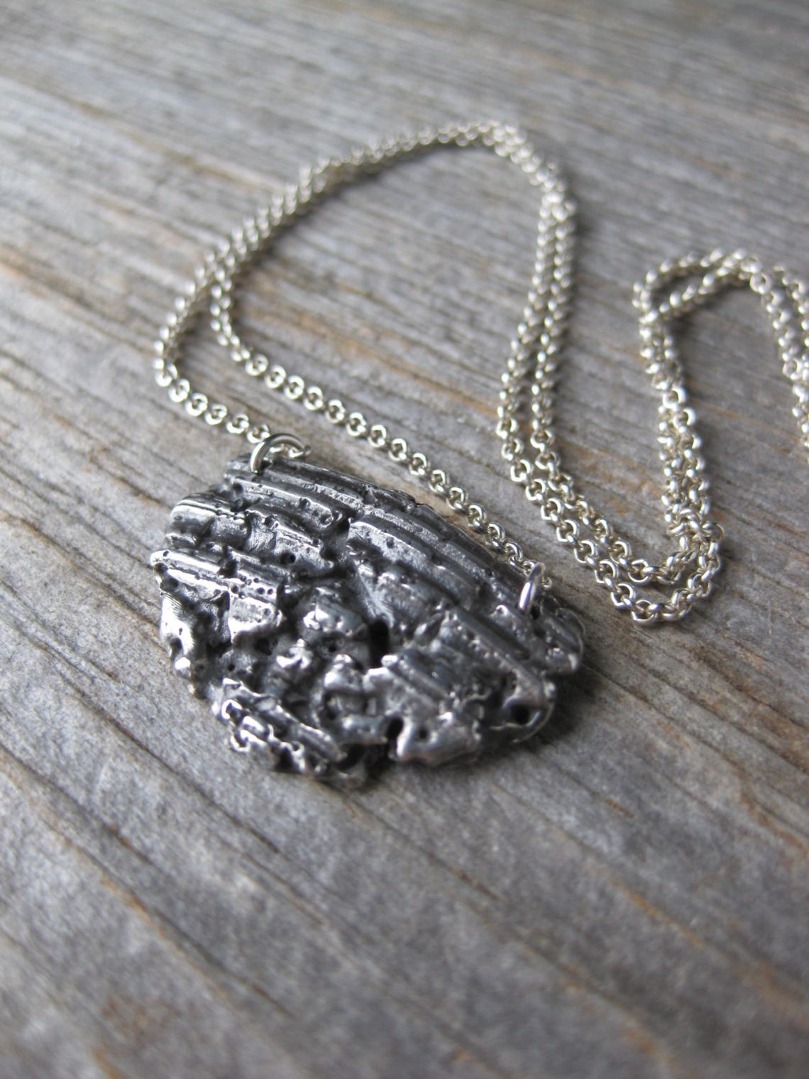 Fan Shell REMNANT Seashell Fragment Oxidized Sterling Silver | Etsy